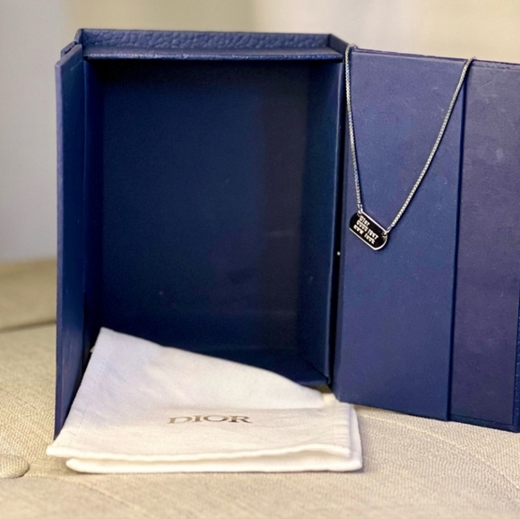 Dior | Jewelry | Christian Dior Dog Tag Pendant Necklace | Poshmark